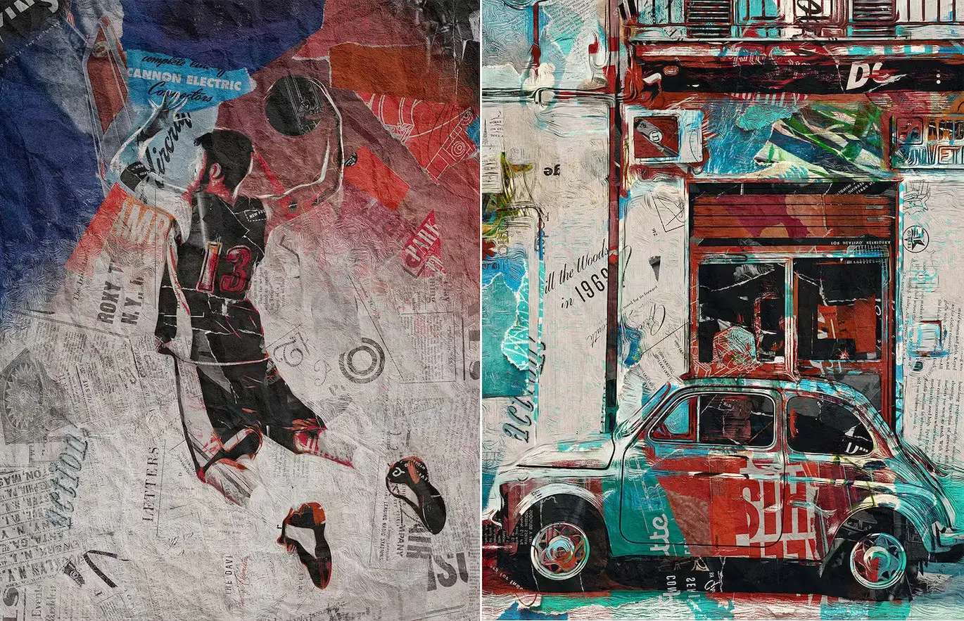 Newspaper Collage Art Effect - Transform Your Photos