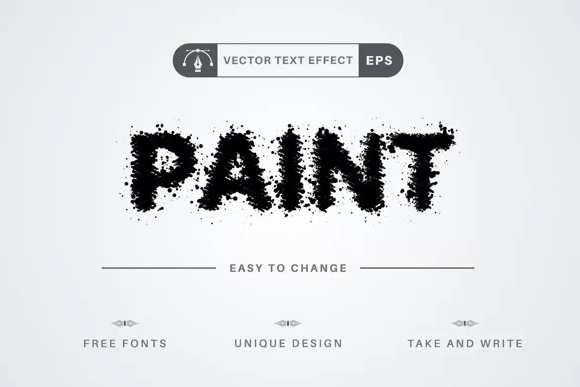 Paint Splatter - Editable Text Effect, Font Style