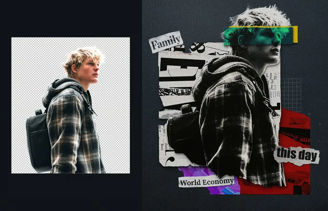 Paper Collage PSD Template for Stunning Visuals