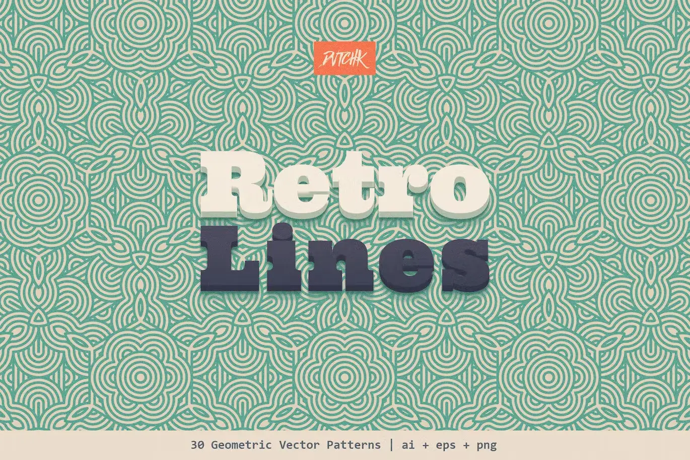Retro Lines Vector Patterns - 30 Seamless Designs