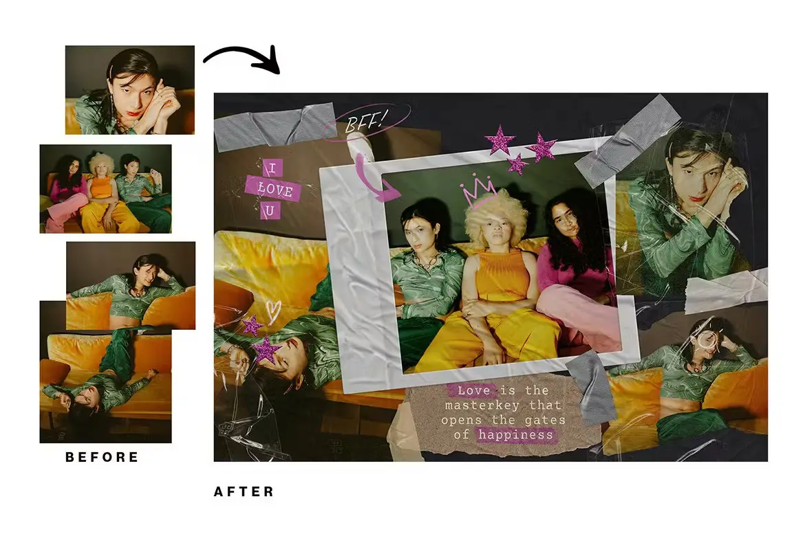 Scrapbook Photo Collage Template