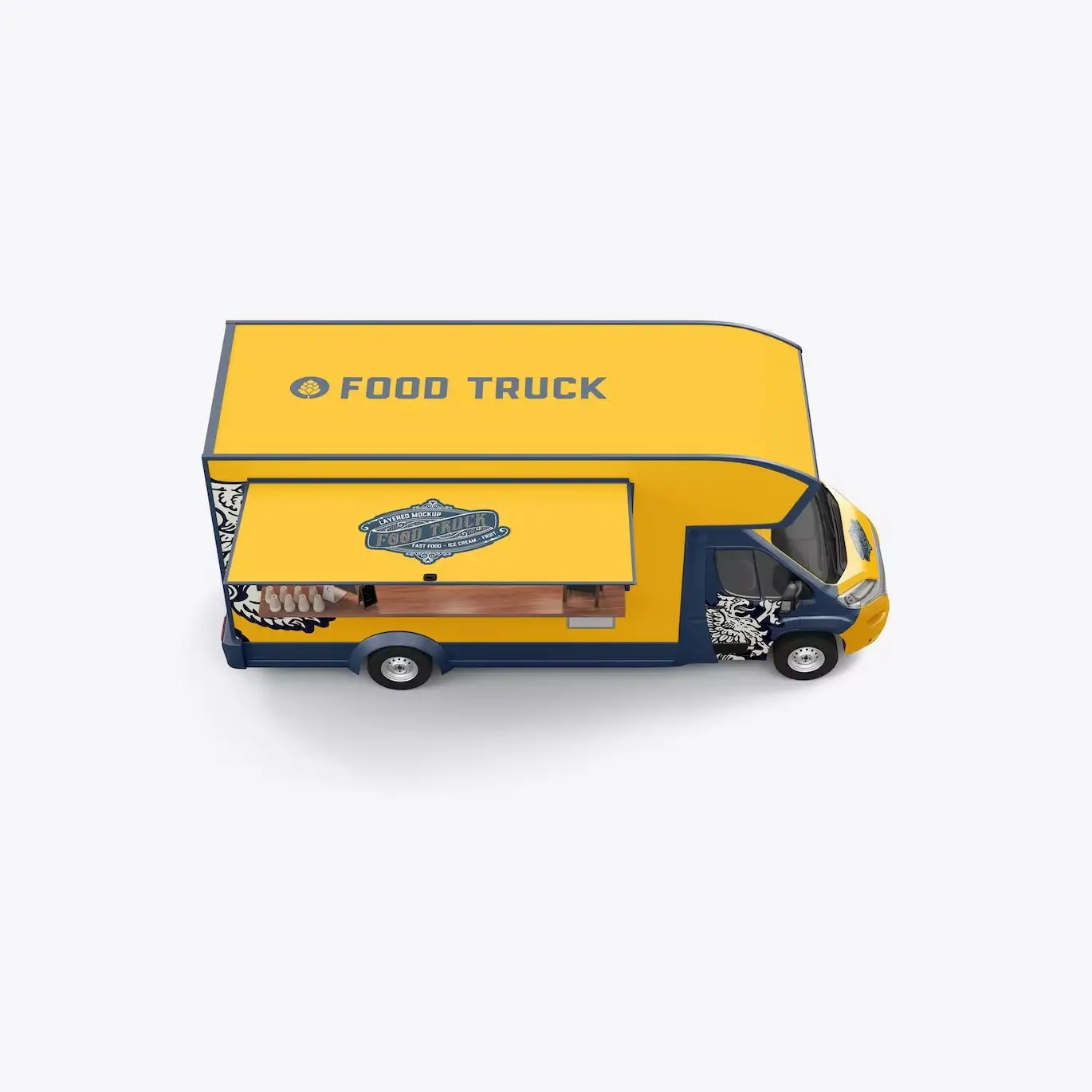 Set Food Truck Mockup - Showcase Your Designs