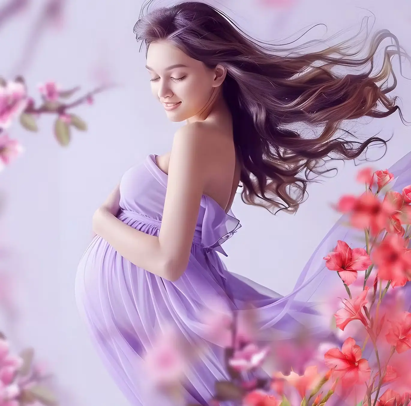 Spring Floral Branches Transparent PNG Overlays