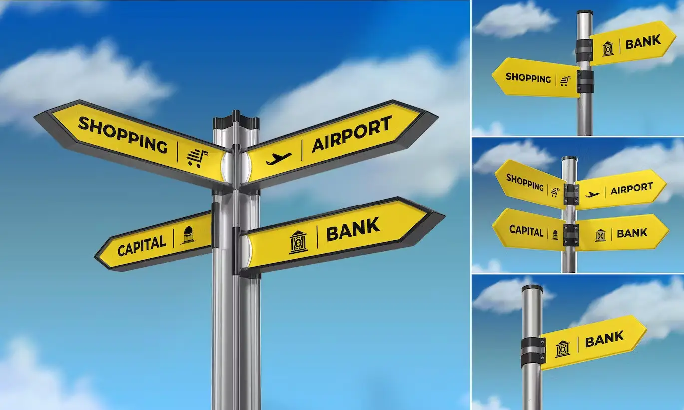 Street Direction Sign PSD Mockups Set - High-Quality Presentation