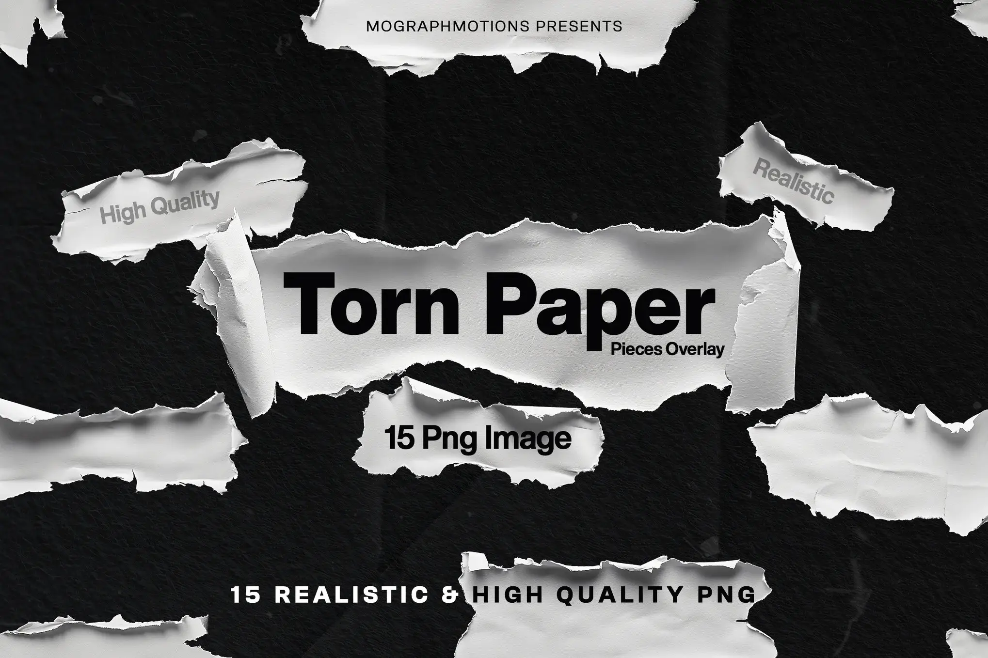 Torn And Ripped Paper Pieces Overlay - Enhance Your Designs