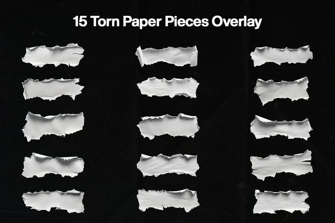 Torn And Ripped Paper Pieces Overlay - Enhance Your Designs