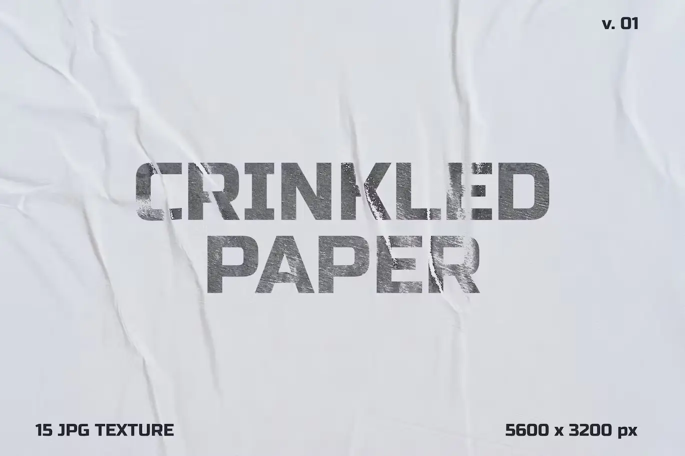 White Crinkled Paper Texture Background V. 01