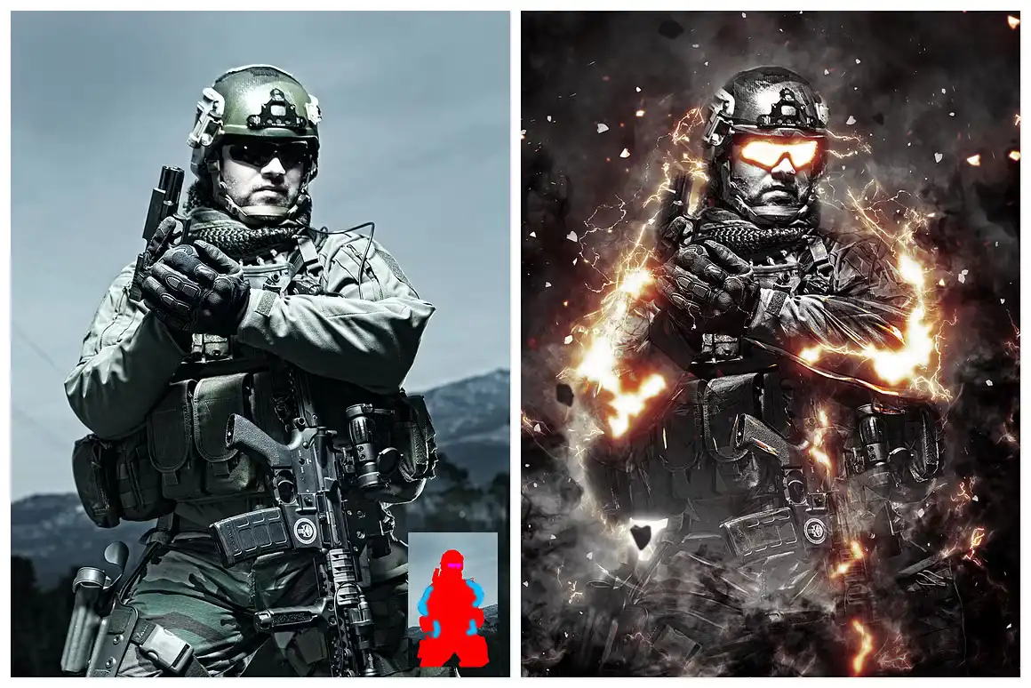 The Flash – Lightning Photoshop Action - Brushes Pack