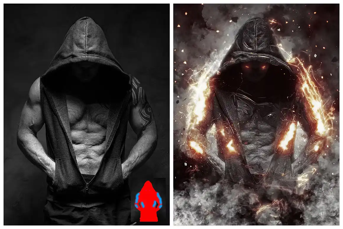 The Flash – Lightning Photoshop Action - Brushes Pack